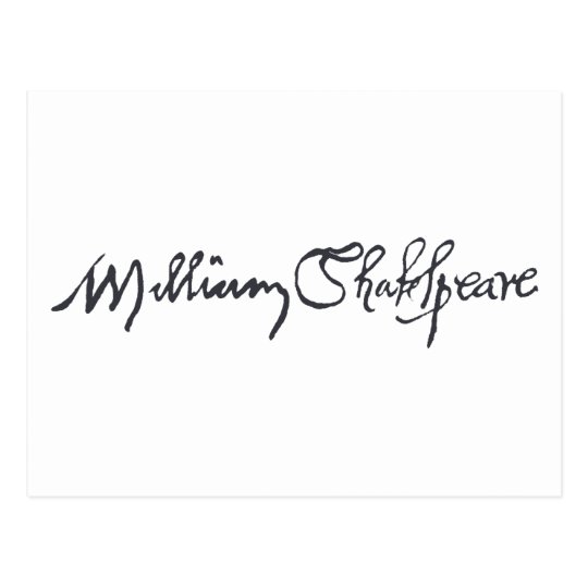 William Shakespeare Signature Postcard | Zazzle.com