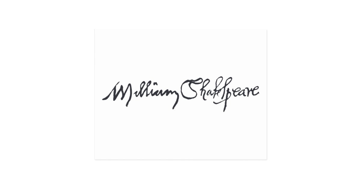 William Shakespeare Signature Postcard | Zazzle.com