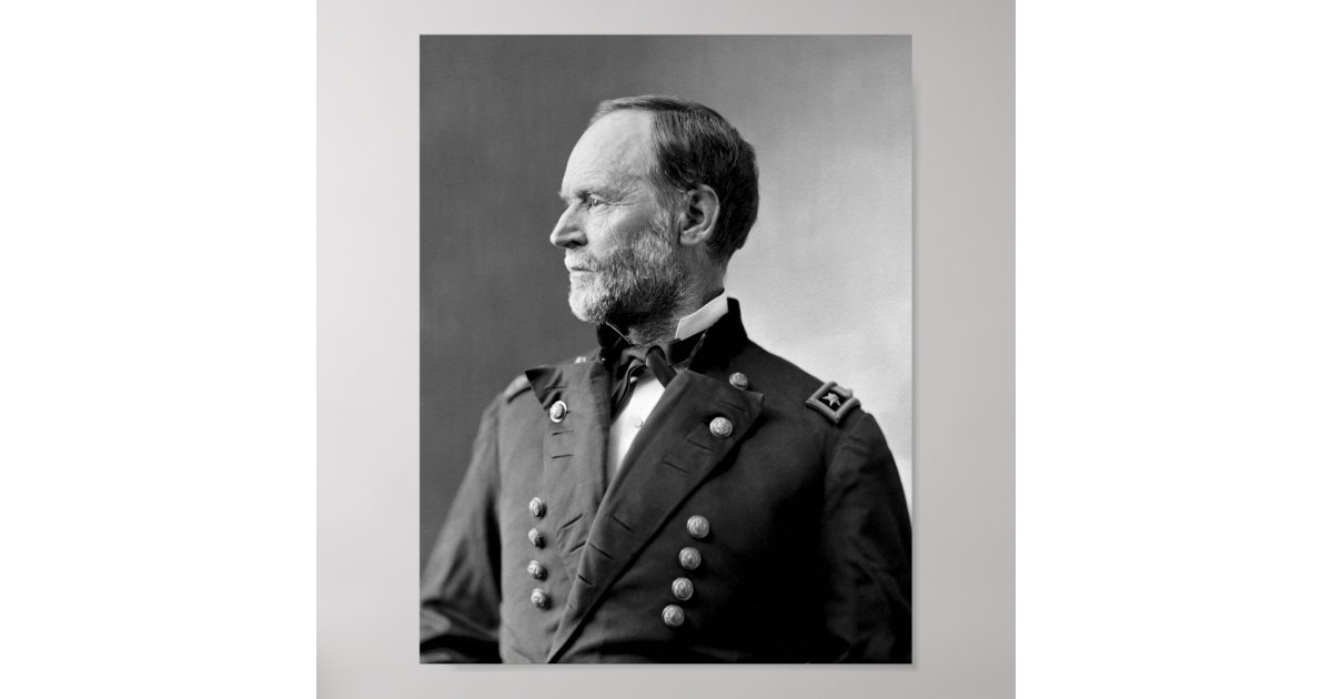 William Tecumseh Sherman Portrait Poster | Zazzle