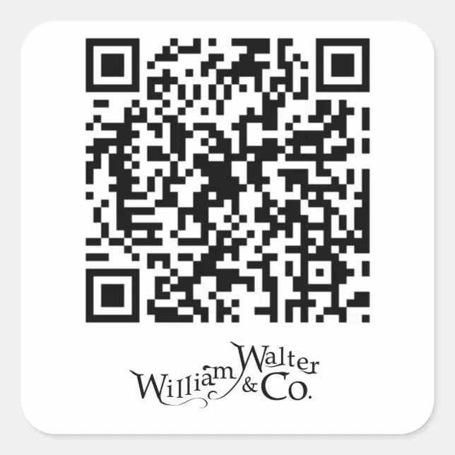William Walter and Co QR Code Sticker | Zazzle