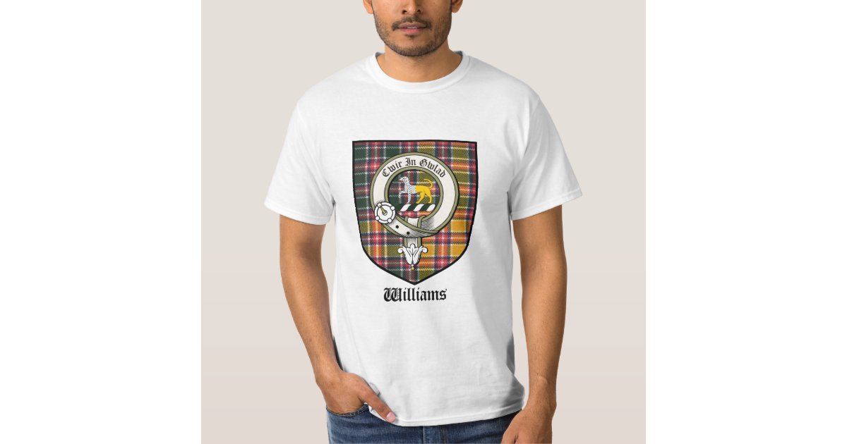 Williams Clan Crest Badge Tartan T-Shirt | Zazzle