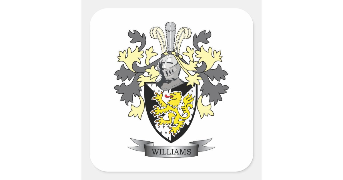 Williams Coat of Arms Square Sticker | Zazzle