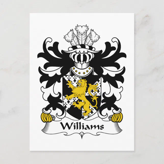 Williams Family Crest Postcard | Zazzle