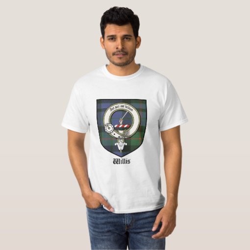 Willis Clan Crest Badge Tartan T-Shirt | Zazzle