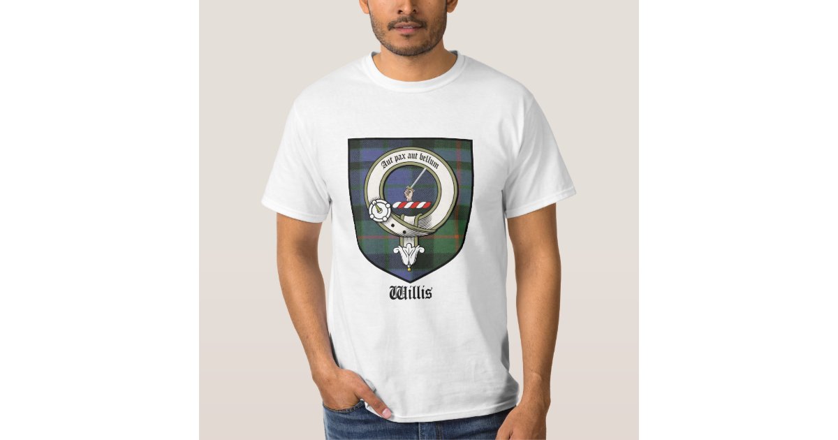 Willis Clan Crest Badge Tartan T-Shirt | Zazzle