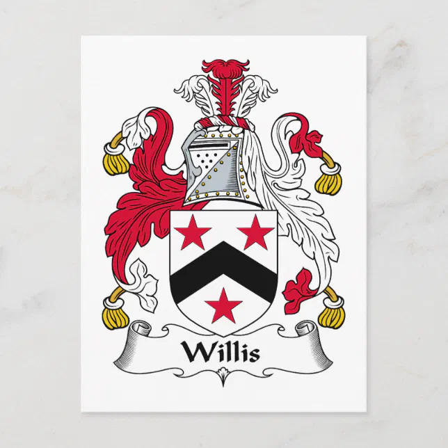 Willis Family Crest Postcard | Zazzle