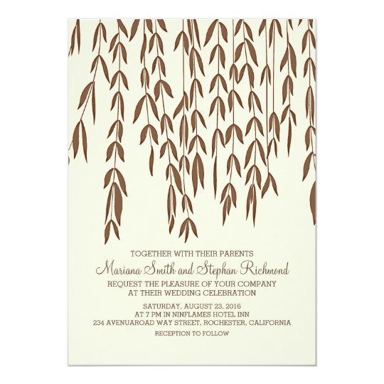 Willow Tree Branches Modern Wedding Invitation | Zazzle.com
