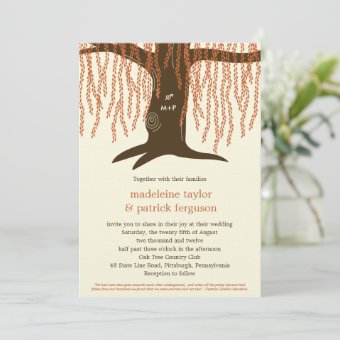 Willow Tree Fall Wedding Invitation | Zazzle