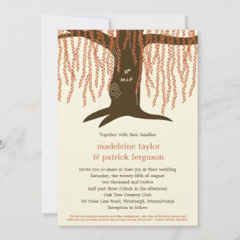 Willow Tree Fall Wedding Invitation | Zazzle