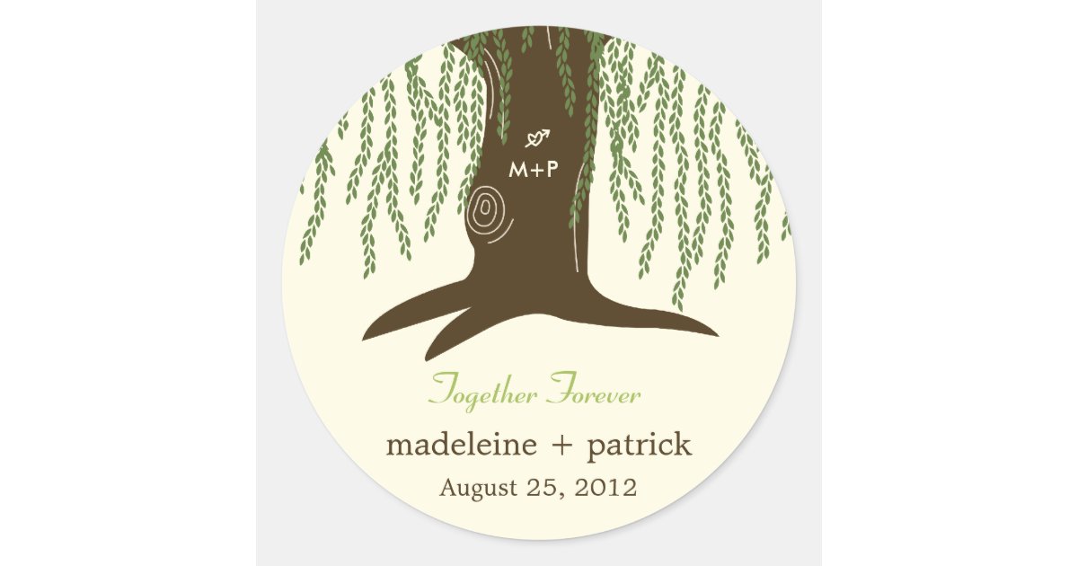 Willow Tree Favor Sticker | Zazzle