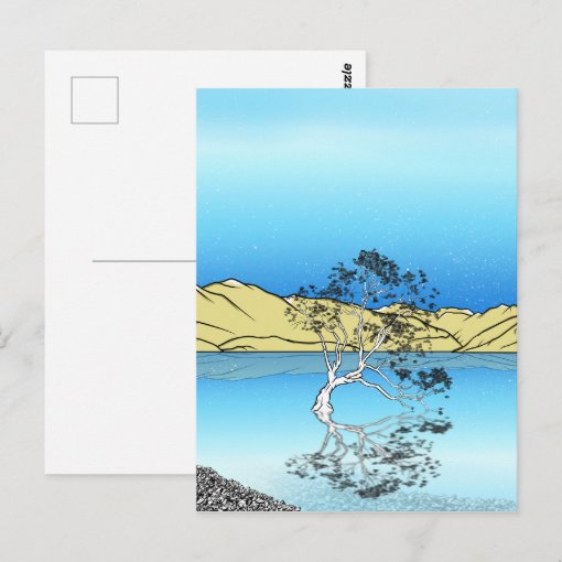 Willow tree in Lake Wanaka New Zealand Postcard | Zazzle