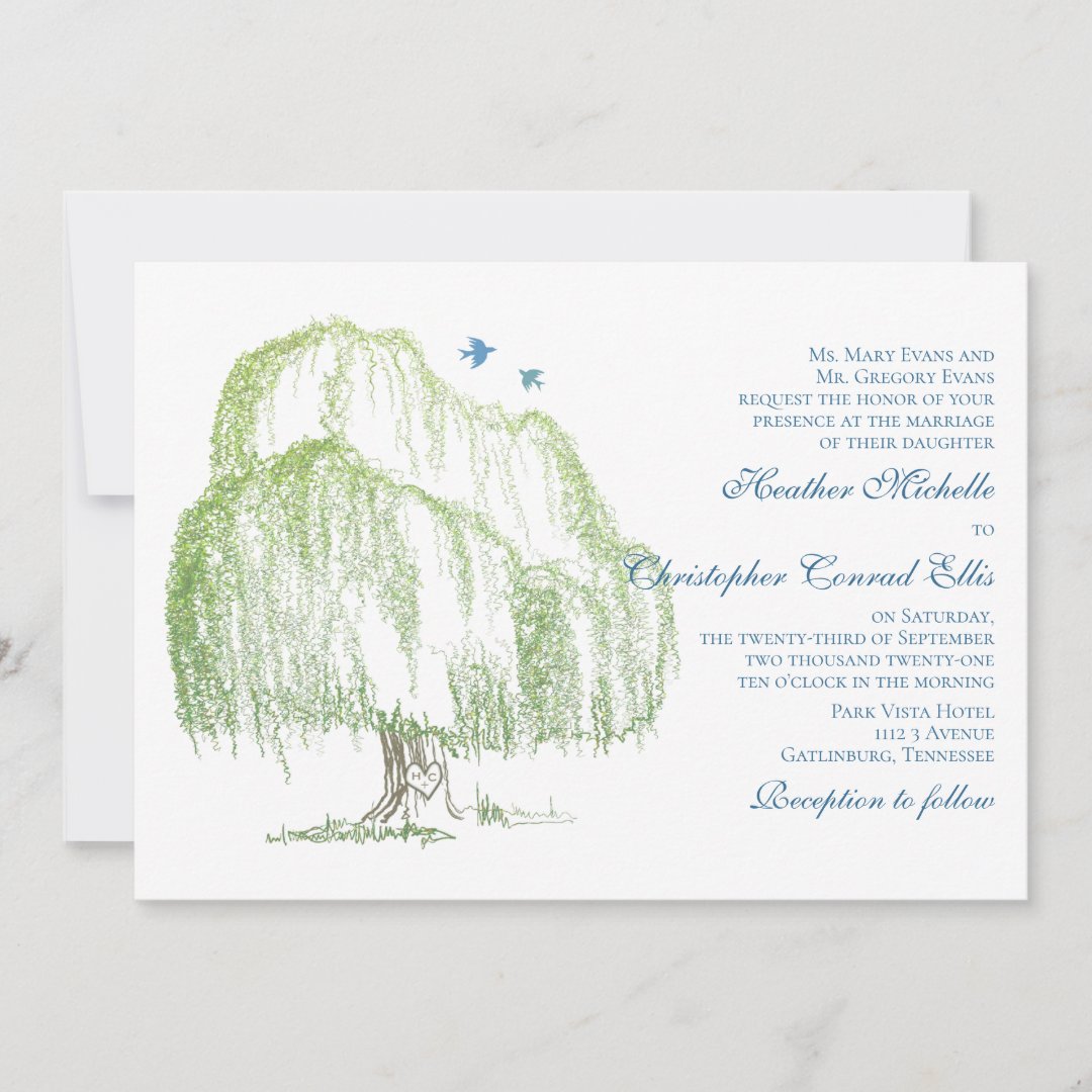 Willow Tree Wedding Invitation | Zazzle