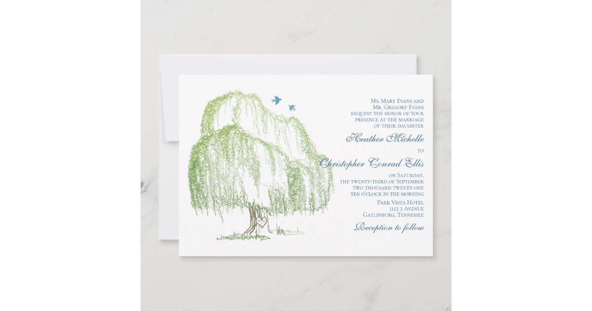 Willow Tree Wedding Invitation | Zazzle