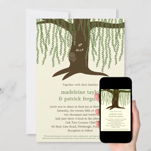 Willow Tree Wedding Invitation | Zazzle