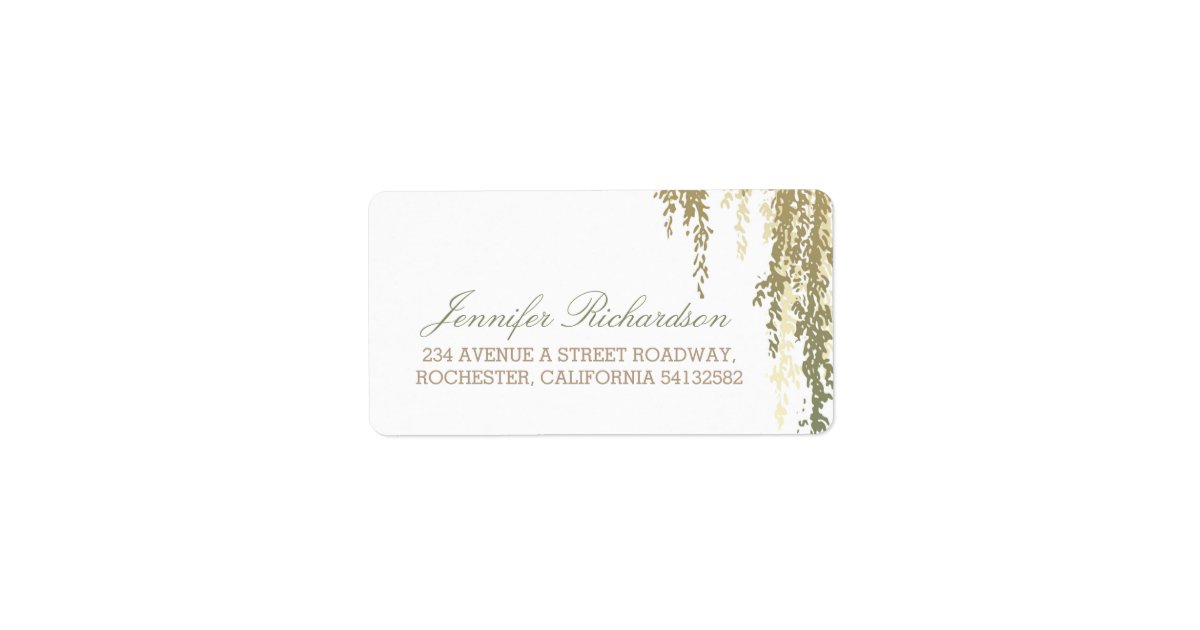 willow tree wedding label | Zazzle