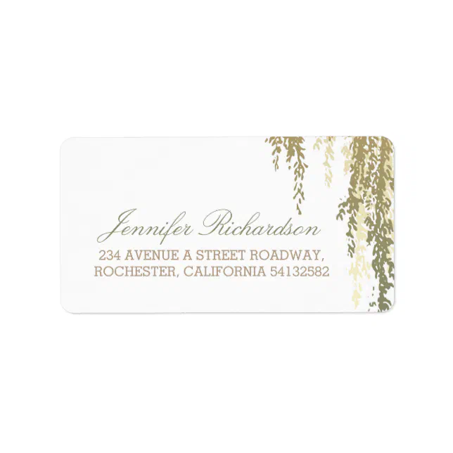 willow tree wedding label | Zazzle