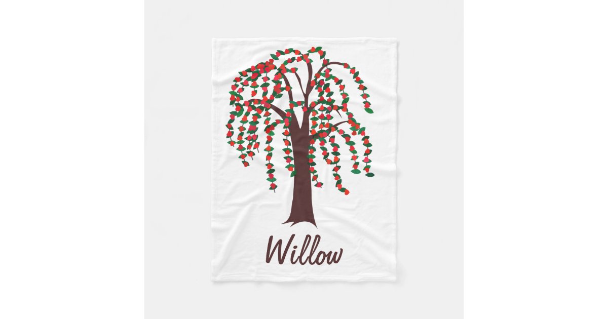 Willow Tree with Hearts - Customizable Fleece Blanket | Zazzle