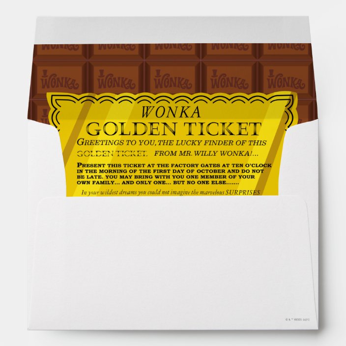 Willy Wonka Golden Ticket Envelope | Zazzle.com