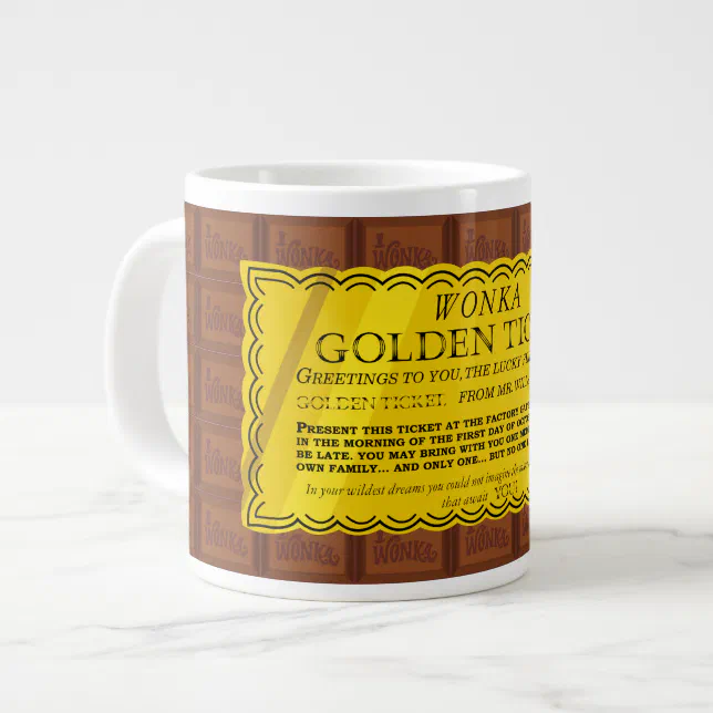 Willy Wonka Golden Ticket Giant Coffee Mug | Zazzle