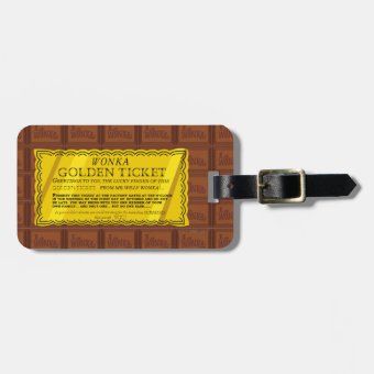 Willy Wonka Golden Ticket Luggage Tag | Zazzle