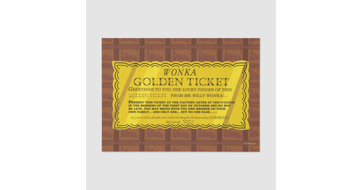 Willy Wonka Golden Ticket Tissue Paper | Zazzle