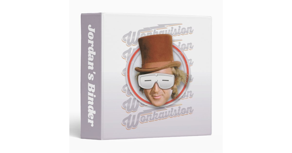 Willy Wonka in Wonkavision Goggles 3 Ring Binder | Zazzle
