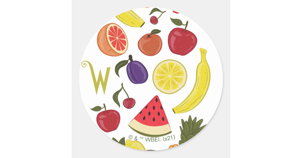 Willy Wonka Lickable Wallpaper Pattern Classic Round Sticker | Zazzle