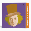 Willy Wonka Stenciled Face Graphic 3 Ring Binder | Zazzle