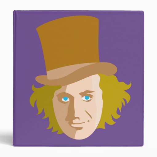 Willy Wonka Stenciled Face Graphic 3 Ring Binder | Zazzle