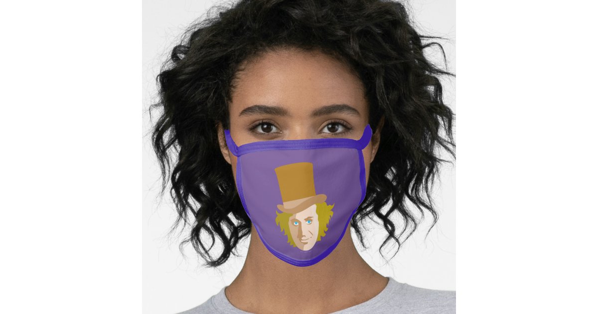 Willy Wonka Stenciled Face Graphic Face Mask | Zazzle