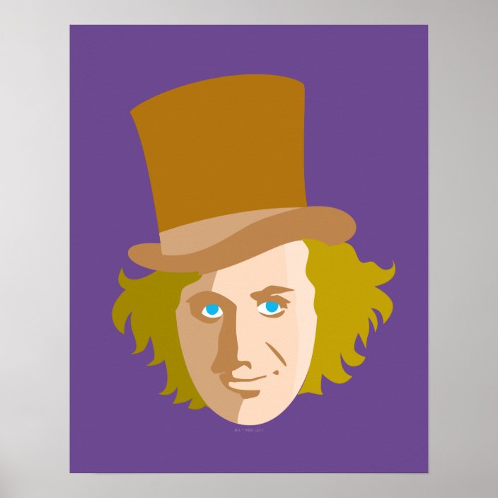 Willy Wonka Stenciled Face Graphic Poster | Zazzle.com