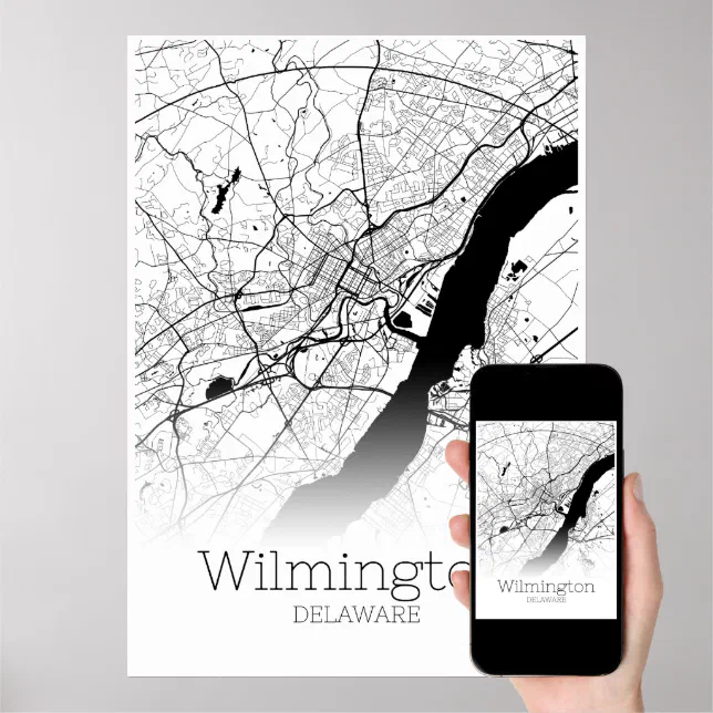 Wilmington Map - Delaware - City Map Poster | Zazzle