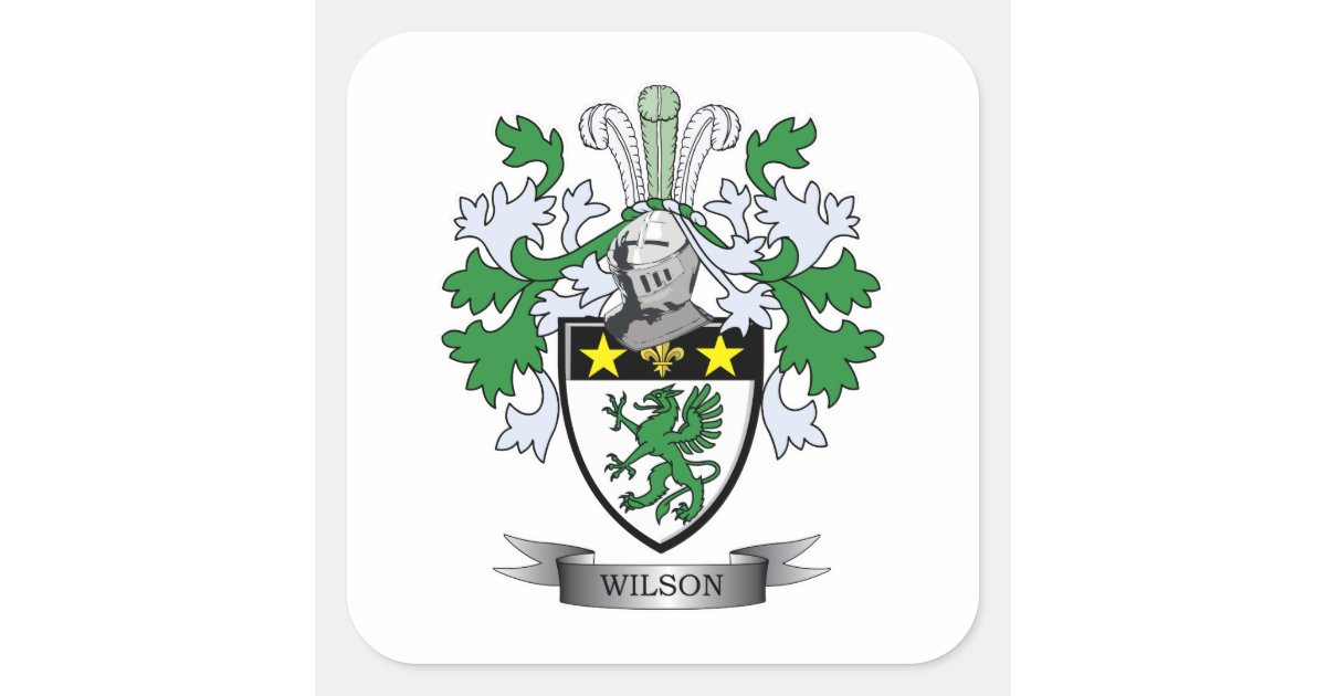 Wilson Coat of Arms Square Sticker | Zazzle