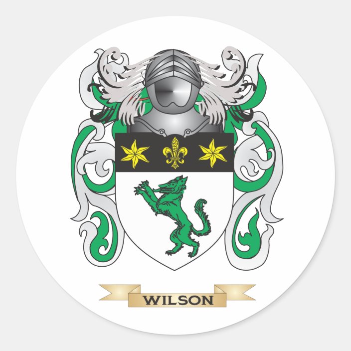 Wilson Family Crest (Coat of Arms) Classic Round Sticker | Zazzle.com