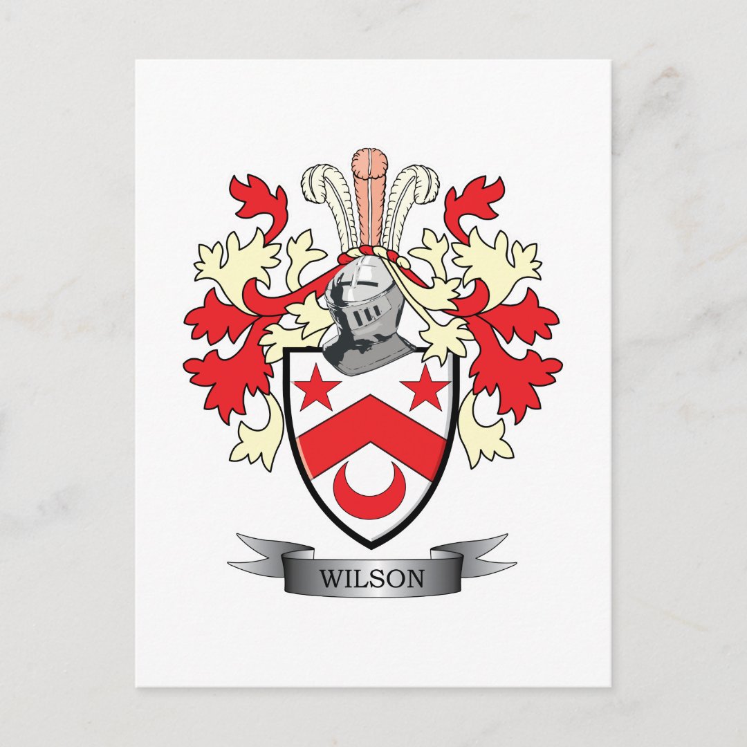 Wilson Family Crest Coat of Arms Postcard | Zazzle