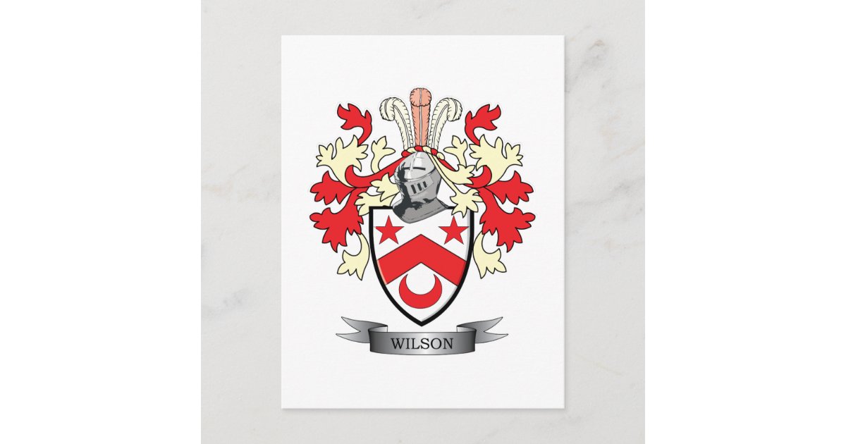 Wilson Family Crest Coat of Arms Postcard | Zazzle