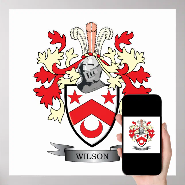 Wilson Family Crest Coat of Arms Poster | Zazzle