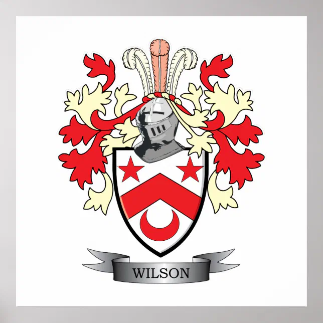 Wilson Family Crest Coat of Arms Poster | Zazzle