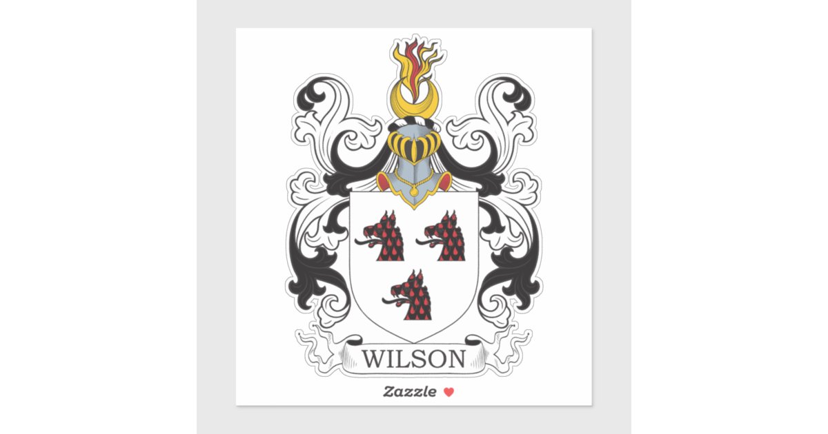 Wilson Family Crest Sticker | Zazzle