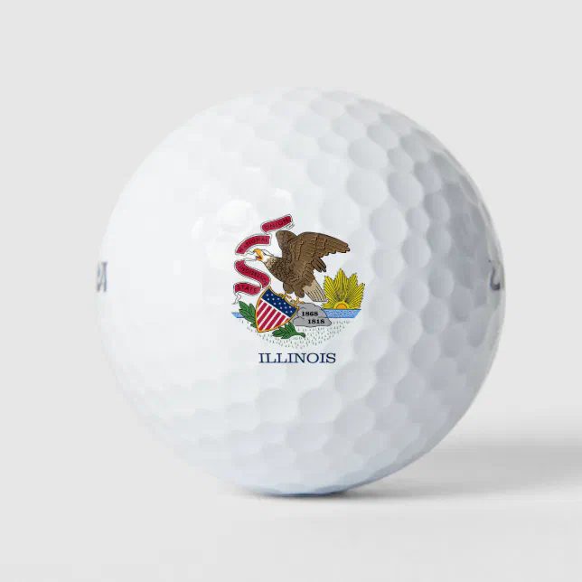 Wilson Golf Ball with flag of Illinois, USA | Zazzle