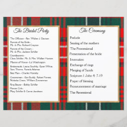 Wilson Plaid Wedding Program | Zazzle