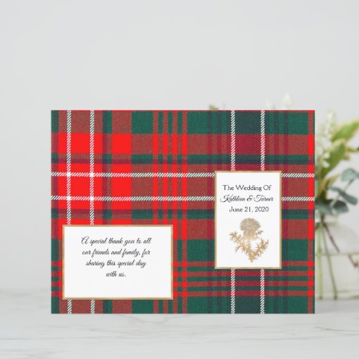Wilson Plaid Wedding Program | Zazzle