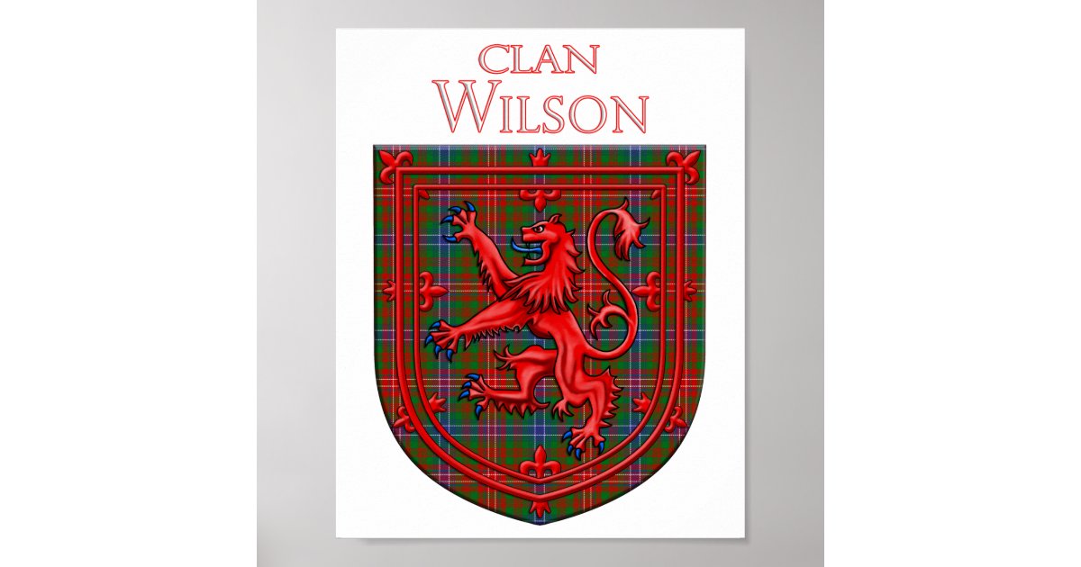 Wilson Tartan Scottish Plaid Lion Rampant Poster | Zazzle