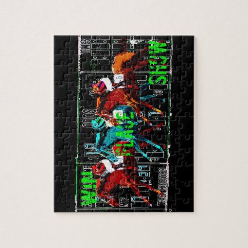 win place show horse racing jigsaw puzzle | Zazzle