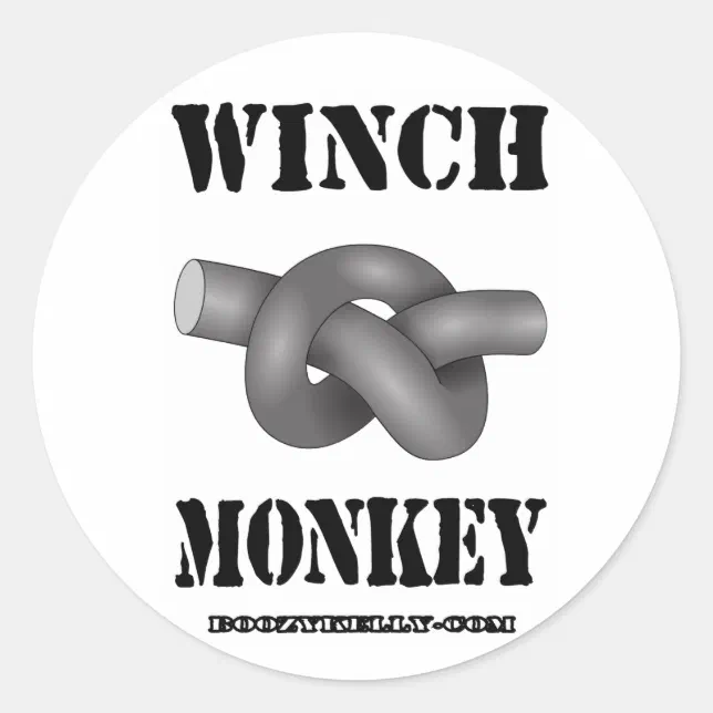 Winch Monkey,Sticker,Slickline,Oil,Gas,Gift Classic Round Sticker | Zazzle