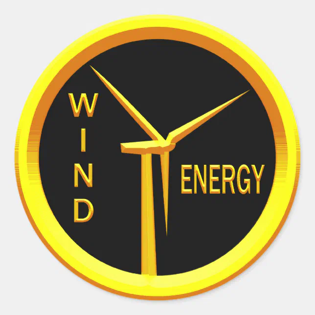 Wind Energy Classic Round Sticker | Zazzle