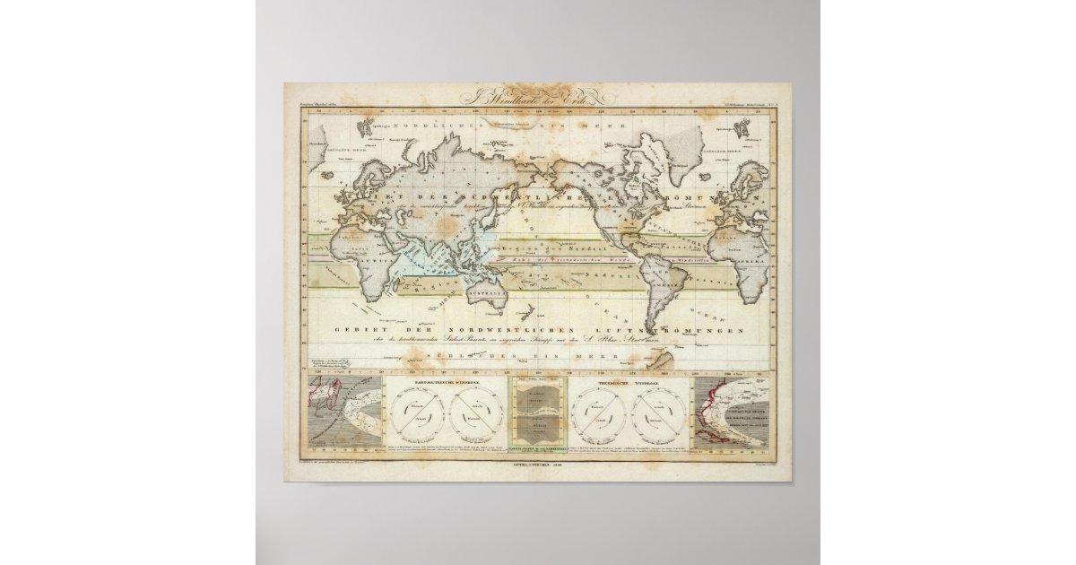 Wind Map of Earth Poster | Zazzle