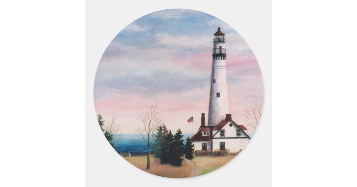 Wind Point Lighthouse Sticker | Zazzle