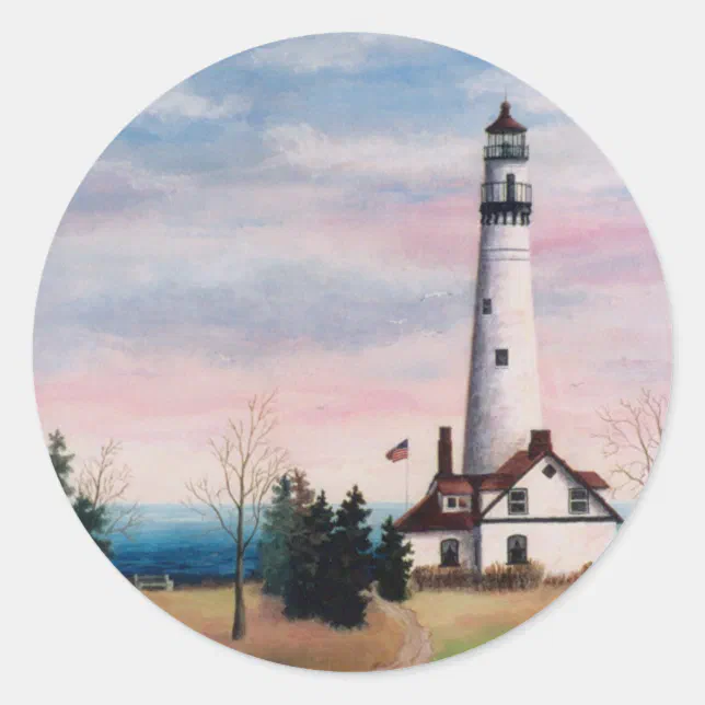 Wind Point Lighthouse Sticker | Zazzle