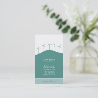 Wind power - aqua turbines business card template | Zazzle